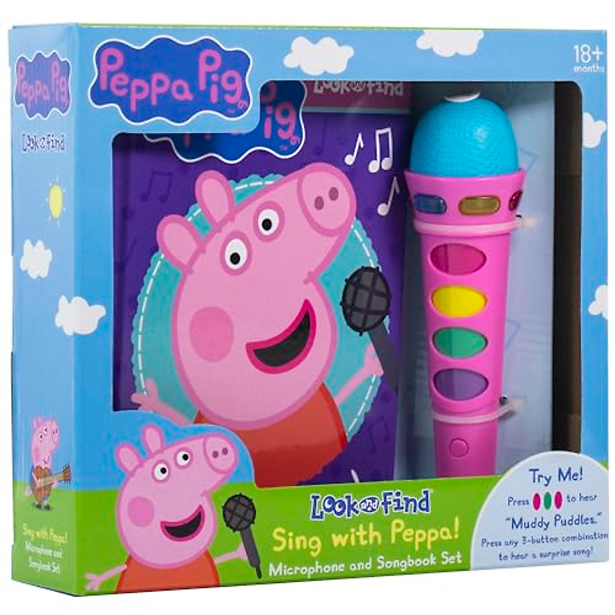 Peppa Pig - Sing with Peppa! Microphone and Look and Find Sound Activity Book Set - PI Kids (Play-A-Song)