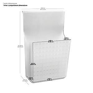 Madesmart Plastic Over Door Wrap Organizer for Aluminum Foil, Parchment Paper, and Kitchen Wrap, Hanging Cabinet Organizer, Frost