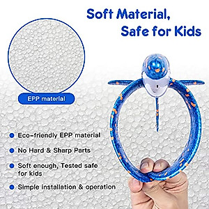 Lydaz 3 Pack Airplane Launcher Toys, 2 Flight Modes LED Slingshot Foam Airplanes for Kids with 3 DIY Stickers, Outdoor Sport Flying Toys Birthday Gifts for Boys Girls Age 3 4 5 6 7 8 10-12 Years Old