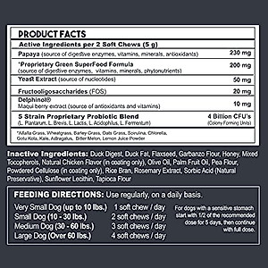 PetVitalityPRO Probiotics for Dogs with Natural Digestive Enzymes ● 4 Bill CFUs/2 Soft Chews ● Dog Diarrhea Upset Stomach Yeast Gas Bad Breath Immunity Allergies Skin Itching Hot Spots ● 60 Count
