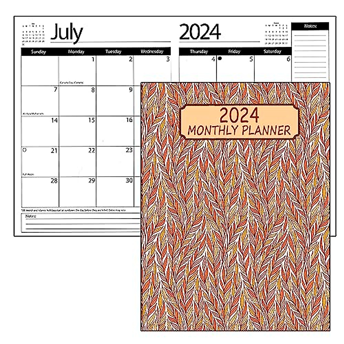 2024 Student Planner Calendar - Monthly Page Format - School College Agenda, Appointment Book, Organizer, Planning Guide (v15)