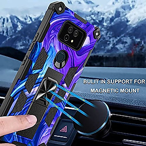 Ailiber for AT&T Maestro Max(2021) Case, Cricket Ovation 2 Phone Case with Screen Protector, for Magnetic Car Mount, Kickstand Holder, Rugged Shockproof Protective Cover for Ovation 2-Purple Blue