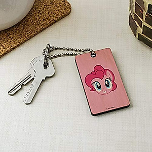 GRAPHICS & MORE My Little Pony Pinkie Pie Face Wood Wooden Rectangle Keychain Key Ring