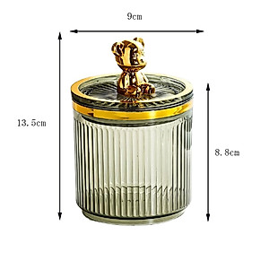 Leadigol Qtip Holder, Cute Bear Cotton Swab Holder, Cotton Swab Rod Storage Box, Bathroom Counter Organizer Containers Dispenser, Lipstick Organizer Box,Clear Toothpick Container