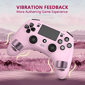 DYONDER Wireless Controller Compatible with PS4/Slim/Pro/PC with 6-Axis Motion Sensor, PS4 Controller for Kids and Adults(PINK)