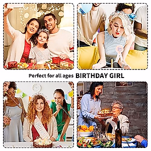 Rose-Gold Birthday Celebration Set with Queen Sash, Hair Bands, Rhinestone Headband, and Corsage for Women