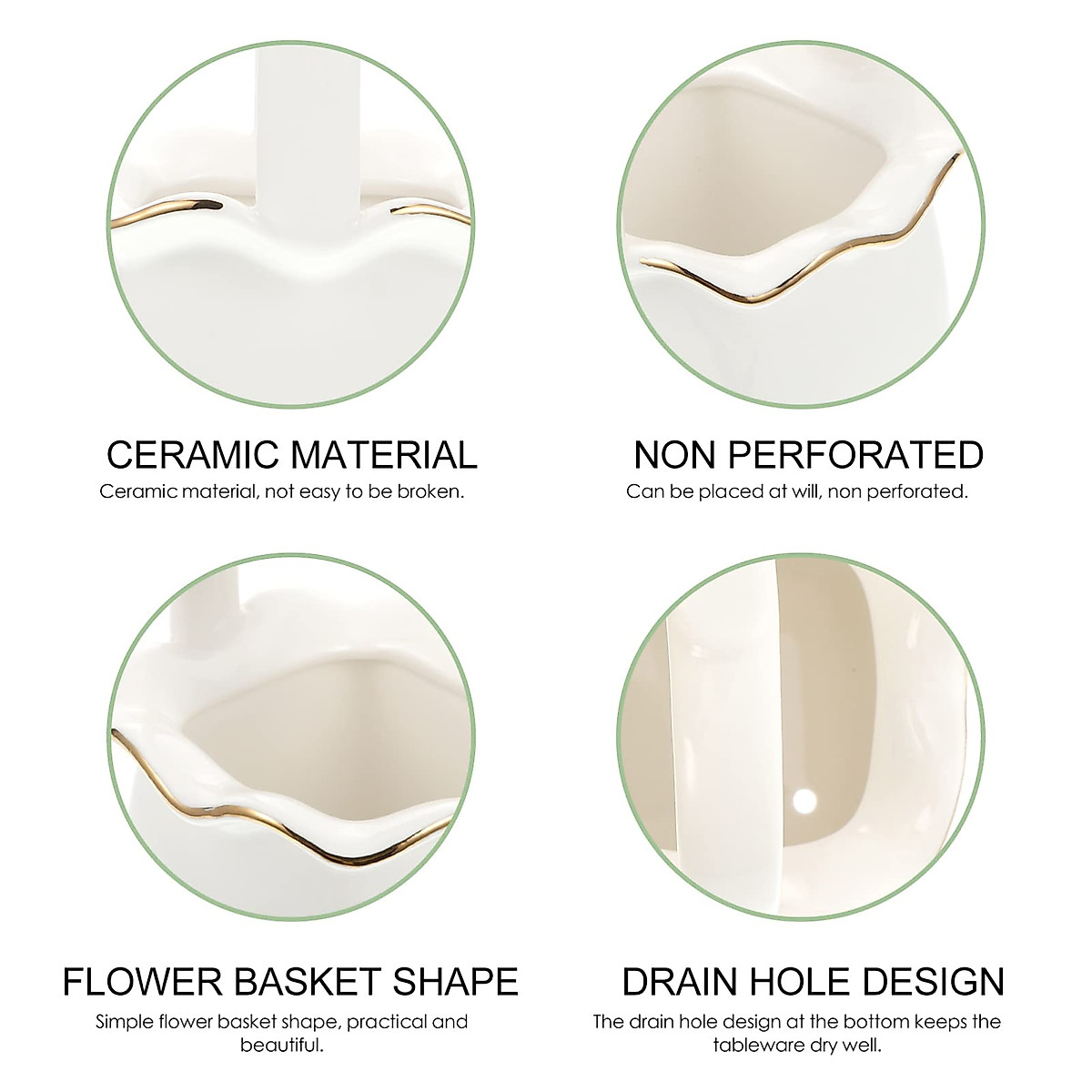 HEMOTON Ceramic Utensil Holder Caddy Organizer: Kitchen Flatware Silverware Tableware Container Holder Chopsticks Storage Basket Cup for Spoon Forks Dining Table Black