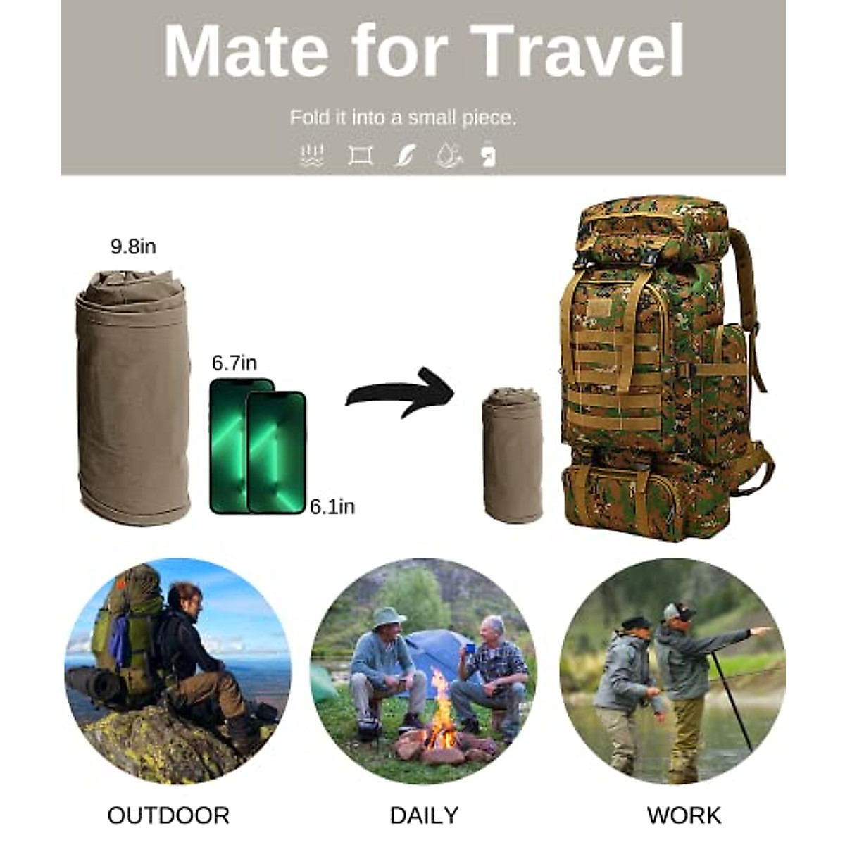 NATUVENIX Hiking Pants for Men, Quick Dry Travel Pants Men for Stretch Work Pants Lightweight Outdoor Pants Water-Resistant