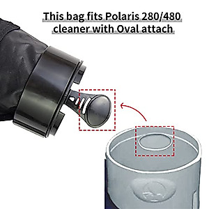 UCEDER Black Nylon Mesh Pool Cleaner Bags,All Purpose Filter Bag K13 K16 with Zipper Replacement for Polaris 280 and 480 Pool Cleaner(2 Pack)