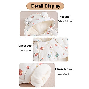 JunNeng Baby Toddler Thicken Fleece Lined Romper Snowsuit with Boots,Winter Cartoon Snow Wear Jumpsuit Outfit,Green Camo 3-6M