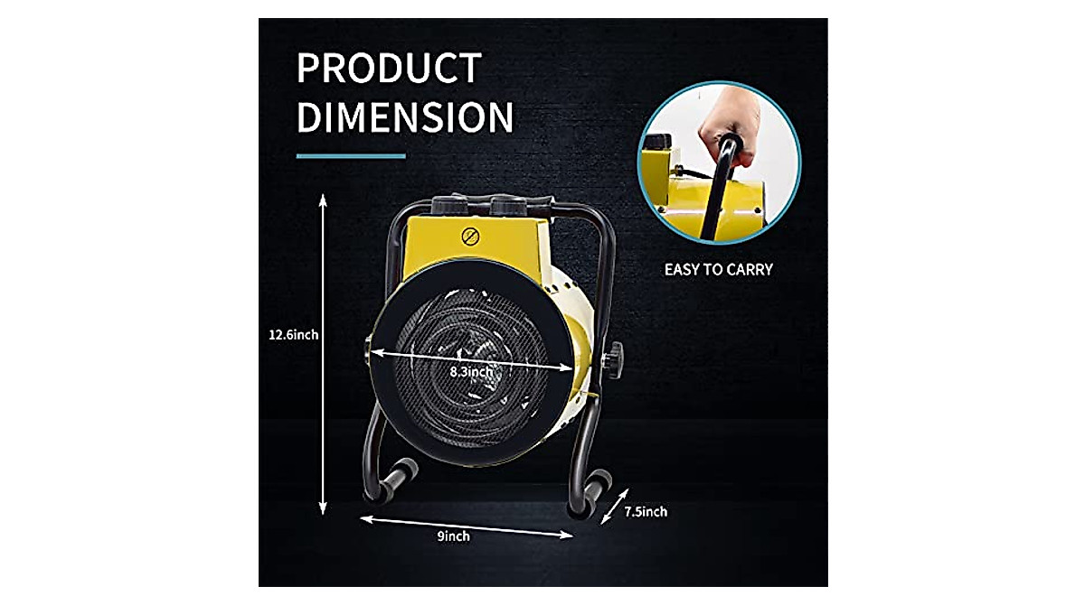 Electric Greenhouse Heater with Thermostat & Overheat Protection