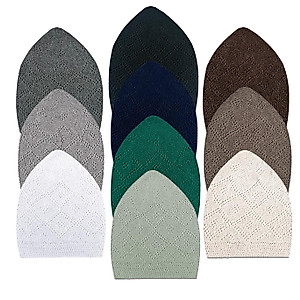 Kapobia Kufi Hats for Men, Muslim Clothes for Men,0 Breathable Skull Beanie, Crochet Cap, Handicraft Taqiyah, Cufi, Kufe (10 Pieces, Mixed Colors)