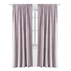 Levtex Home - Lilac Velvet Drape Panel - Window Panel with Rod Pocket - One Curtain Panel 84 inch Length - Lilac - 100% Polyester - Lined
