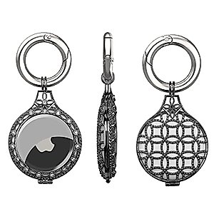 Yatchen Case for AirTags Cute Metal Diamond Case with Keychain Protection Cover