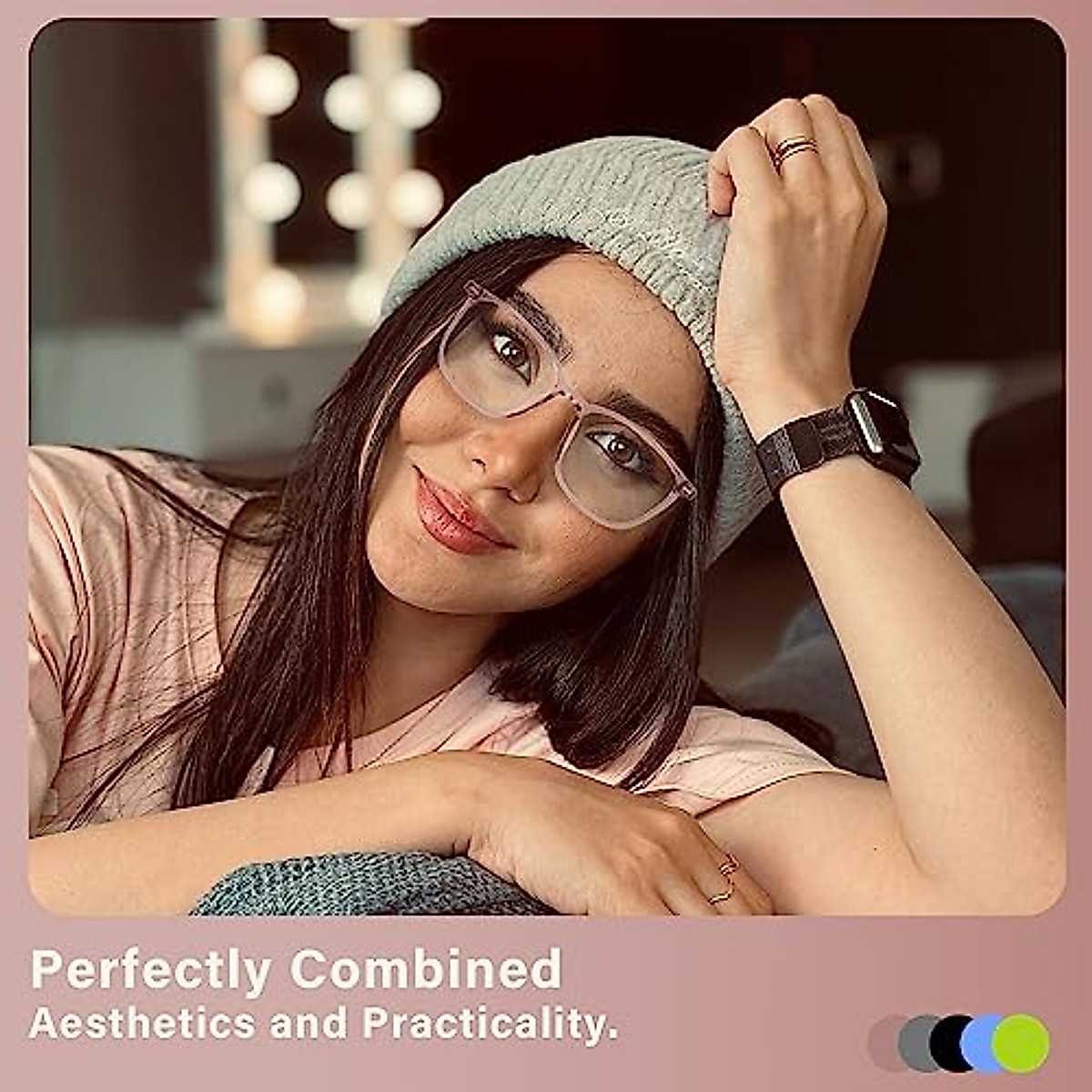 FONHCOO Blue Light Blocking Glasses Women Men TR90 Fashion Round Frame Transparent Eyewear Anti UV Glare Computer Blue light Glasses for Women Men