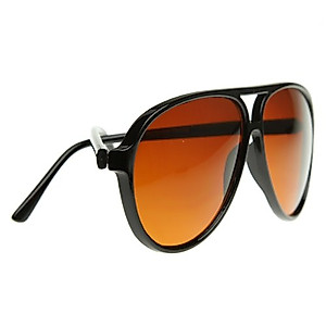 zeroUV Retro Large Plastic Aviator Sunglasses with Blue Light Driving Lens (B)