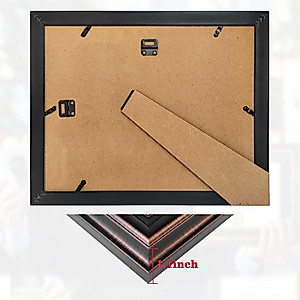 ASmileIndeep Diploma Frame 8.5 x 11 Degree Frame with Black Over Gold Mat,11x14 Diploma Frame for Document Degree with HD Plexiglass,Red Brown Finish with Gold Beads for Wall and Tabletop Display