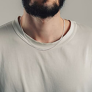 Hadoken 925 Sterling Silver Clasp Box Chain, 2mm Silver Chain for Men Women Silver Necklace Chain 16-30 Inches (20)