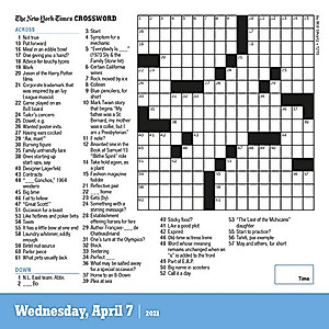 The New York Times Daily Crosswords Page-A-Day Calendar for 2021