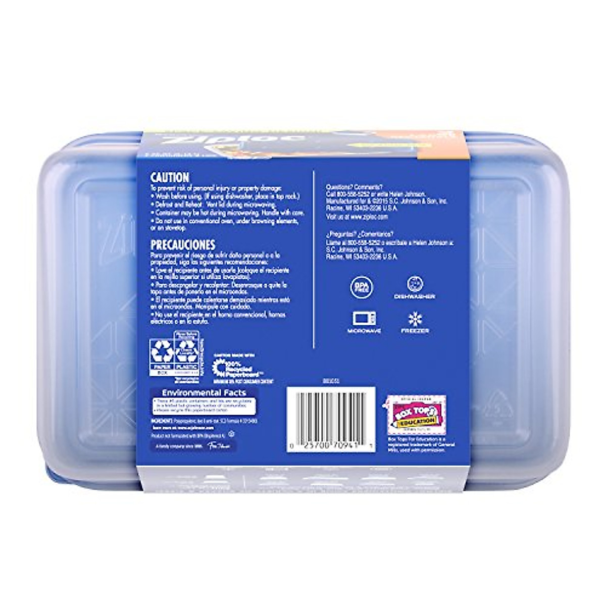 Ziploc Container with One Press Seal, Large Rectangle, 2 ct