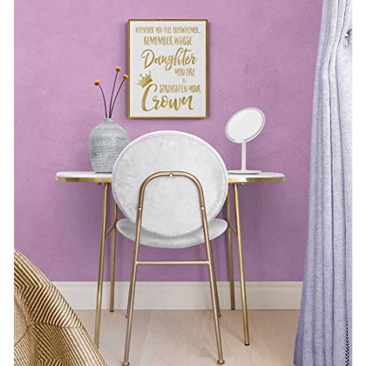 Room Decor for Teen Girls | Whenever You Feel Overwhelmed.Remember Whose Daughter You Are & Straighten Your Crown | Teen Girl Room Decor | Bedroom Decor for Teen Girls-8x10 UNFRAMED Gold Foil Poster