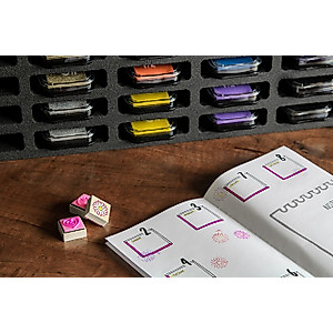 Polar Whale 2 Ink Pad Storage Trays Organizer Stamping Design Stand Supply Black Foam Horizontal Holder Non-Rattle Washable Compatible with Versamark, Versafine, Distress, Stazon and More Holds 30