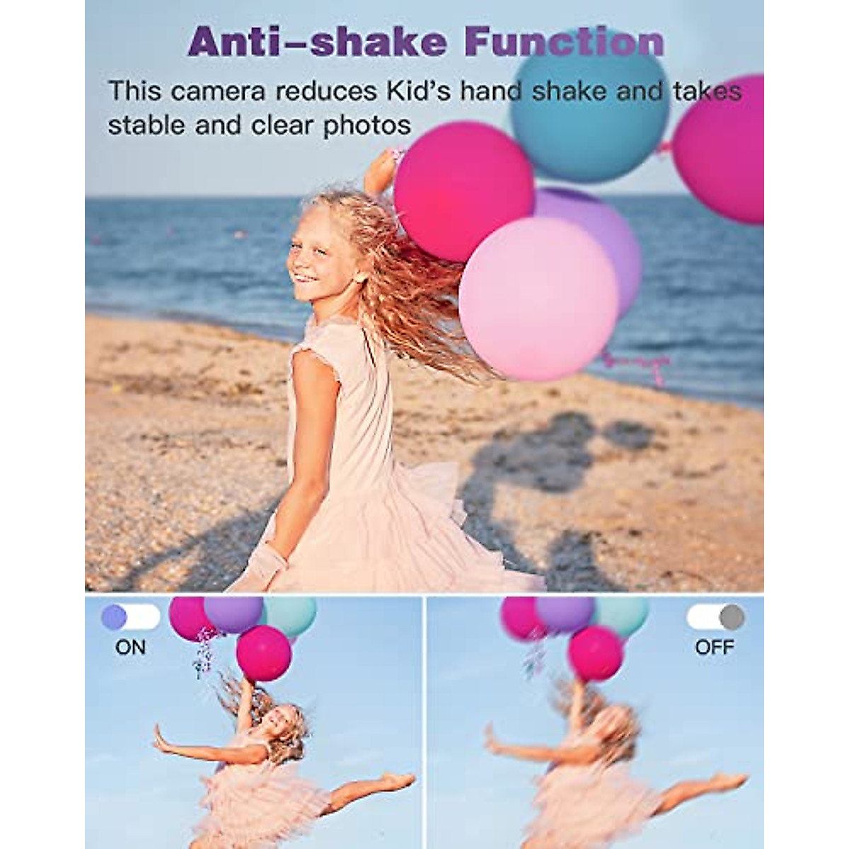 Digital Camera, Zostuic 48MP Autofocus Kids Camera with 32GB Card 1080P Video Camera with 16X Zoom, Compact Portable Small Camera Christmas Birthday Gift for Children Kid Teen Student Girl Boy(Purple)