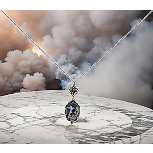 Yspace Lucky Clover Cameo Necklace Best Friend Heart Charms Jewelry 2 Chain Deluxe Gift (Morning glory hummingbird)