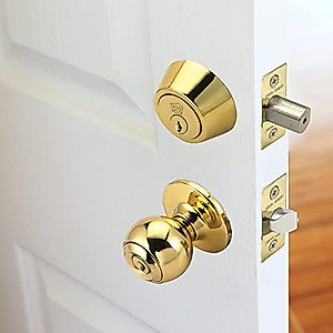 Design House 786103 Pro, Polished Brass Finish, Square Deadbolt Latch
