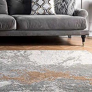 nuLOOM Cyn Contemporary Abstract Area Rug, 4x6, Silver