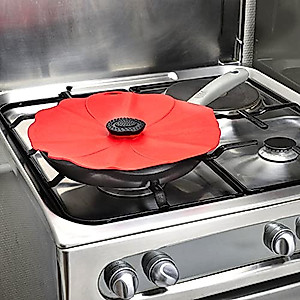 Charles Viancin - Poppy Silicone Lid for Food Storage and Cooking - 11''/28cm - Airtight Seal on Any Smooth Rim Surface - BPA-Free - Oven, Microwave, Freezer, Stovetop and Dishwasher Safe