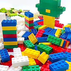 120Pieces Classic Building Bricks Blocks Toy Set 2x4 MOC Building Basic Bricks Parts and Pieces Compatible with Major Brands STEM Creative Construction Toys for Kids 6+ (Red, Yellow, Blue, Green)