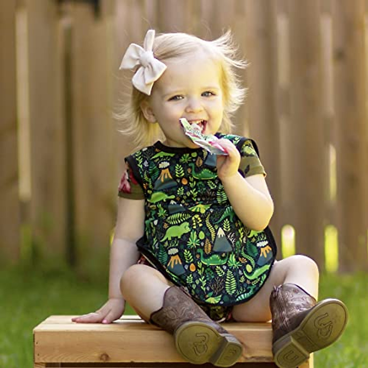 BapronBaby Dino Days Bapron - Soft Waterproof Stain Resistant Bib - Machine Washable - 6m - 5yr - (Sz Preschool 3-5yrs)