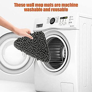 85 Inch ​Wall Mop Wall Cleaner with Long Handle , 360° Rotating Microfiber Dust Mop, Skirting Cleaning Tool Ceiling Gasket Window Cleaning Kit with 39" to 85" Extension Pole and 6 Replacement Pads