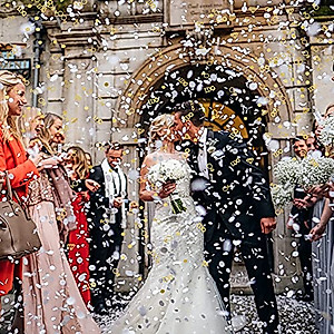 Juome 450Pcs Gold Wedding Table Confetti, Glitter Confetti for Bridal Shower Engagement Party, Diamond Ring I Do Paper Confetti Bachelorette Table Scatters Decorations