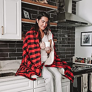 Gravity Blanket Z Throw Blanket, Throw Weighted Blanket, 10 lbs Buffalo Check 48"x66", Original Weighted Blanket for Sleep, Cozy Breathable Blanket
