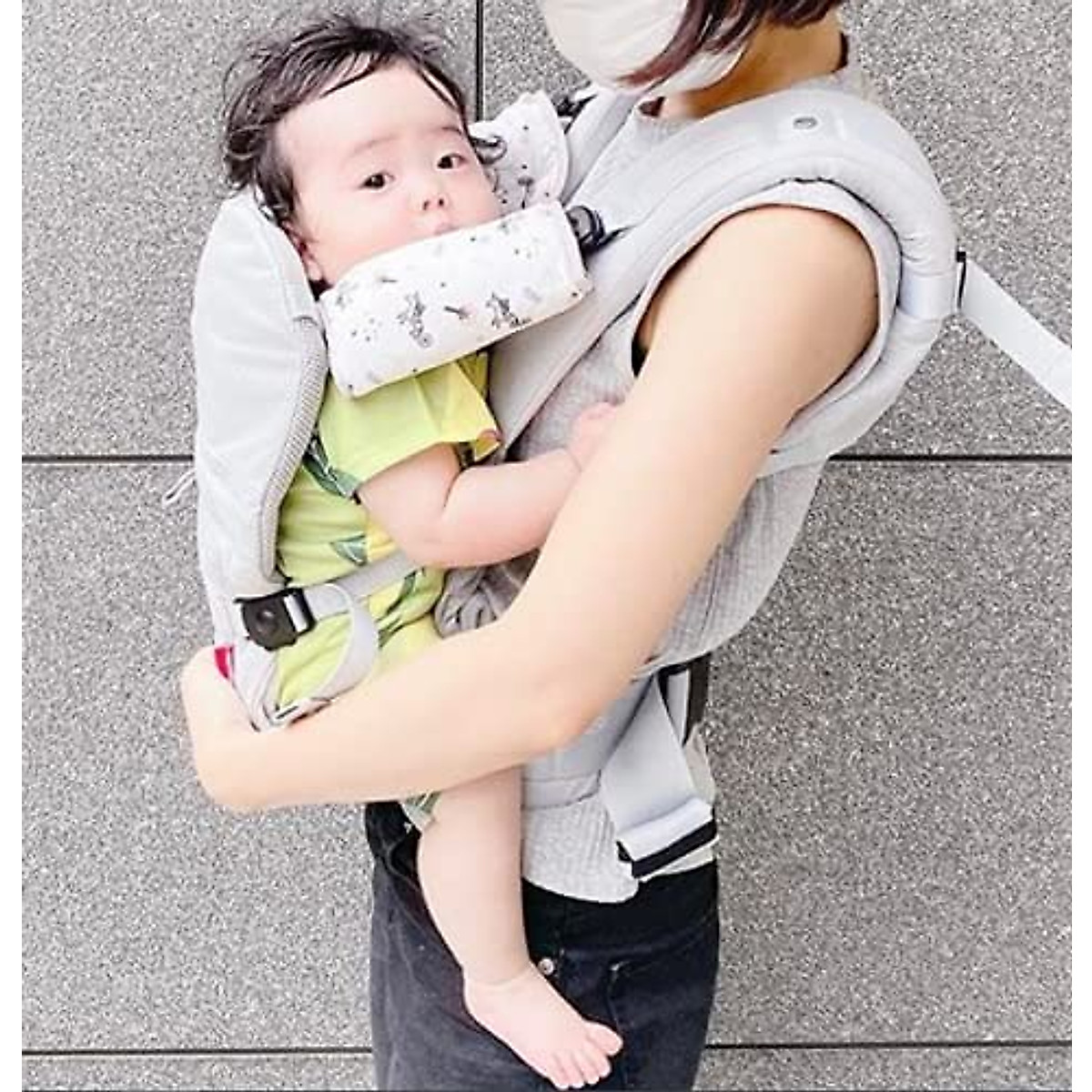 【angelette】Baby Carrier Reversible Sucking Pads/Car Seat Strap Covers/Stroller Belt Covers/Drool Pads/Teething Pads (Unicorn)