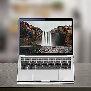 CoolaBoola Acrylic Laptop Stand – Acrylic Laptop Riser with Bonus Acrylic Phone Holder – Portable Clear Computer Stand for Desk, Office, Home – Laptop Stand with Ventilation for up to 16-inch Laptop