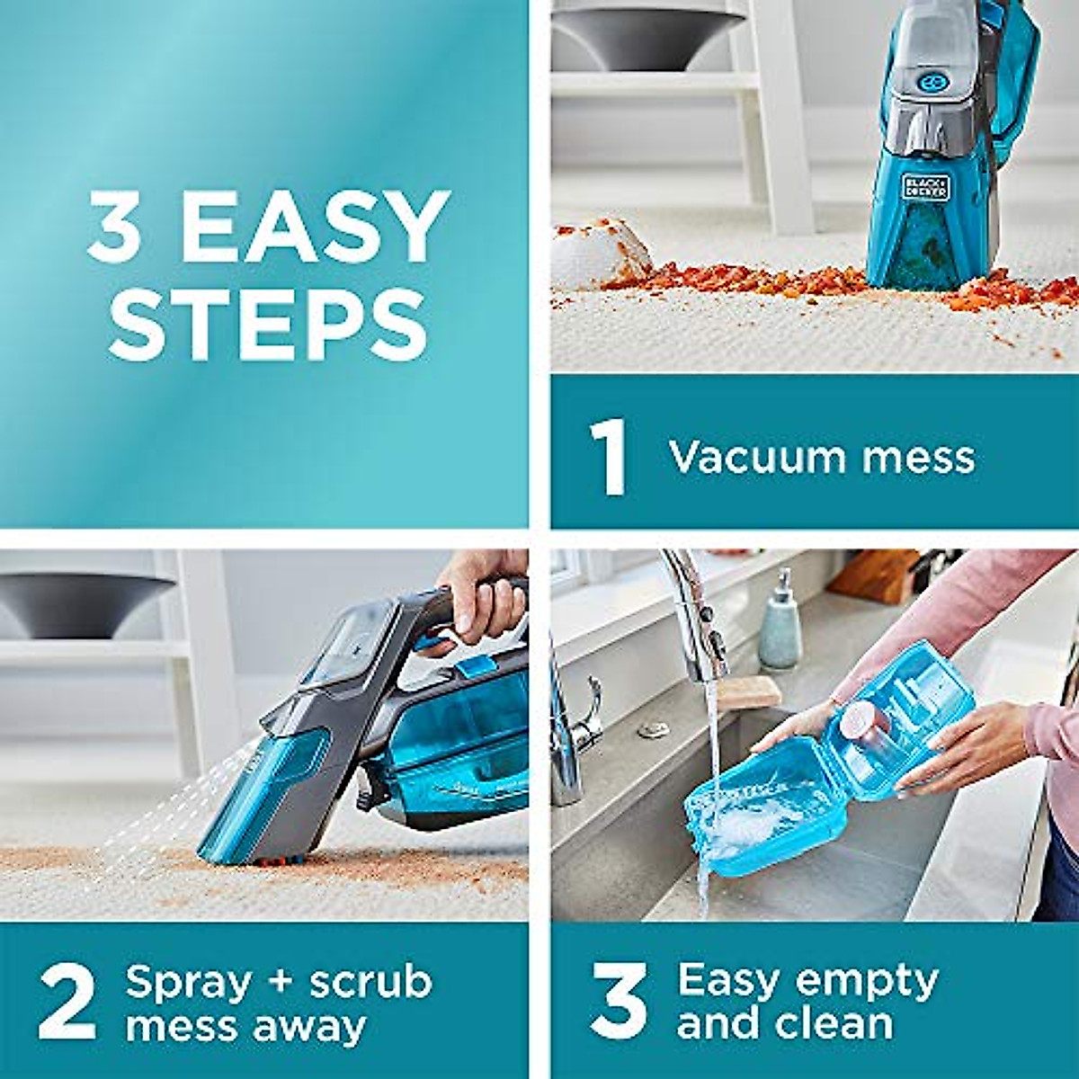 BLACK+DECKER spillbuster Cordless Spill + Spot Cleaner with Extra Filter (BHSB315JF)