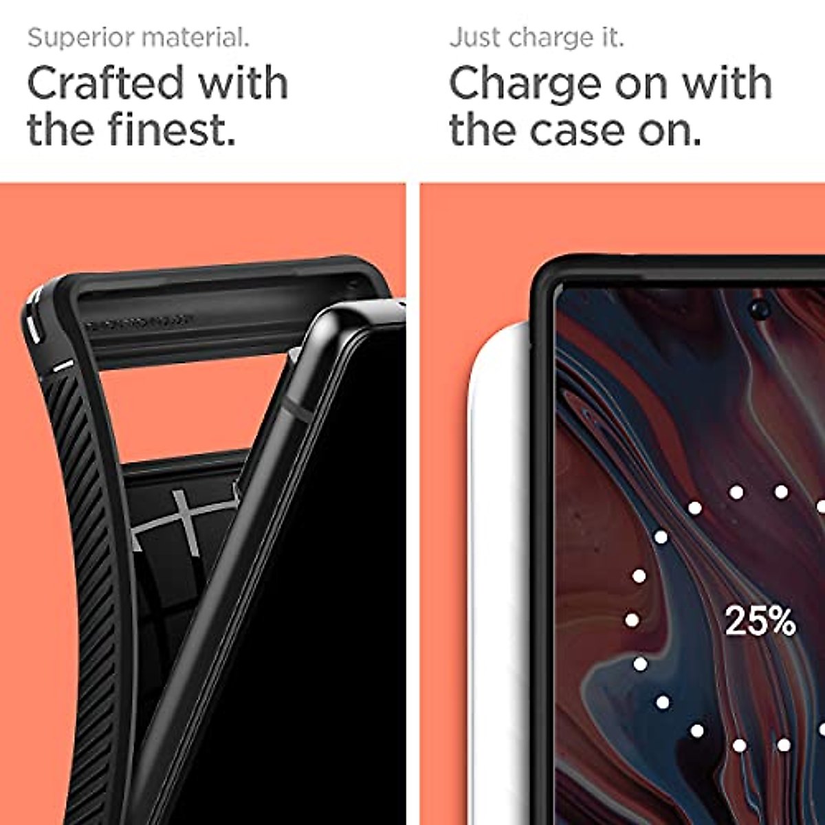 Spigen Rugged Armor Designed for Google Pixel 6 Case (2021) - Matte Black