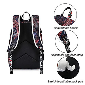 ZHIERNA Boys Backpack with Charging Port, Laptop Backpacks 17 Inch, Water Resistant Daypack Bookbags for College Students (Red)