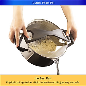 Cyrder Stainless Steel Pasta Pot- Induction Pasta Pot with Strainer, Easy Stain &Perfect for Single and Couple, Dishwasher Safe, 3 Quart