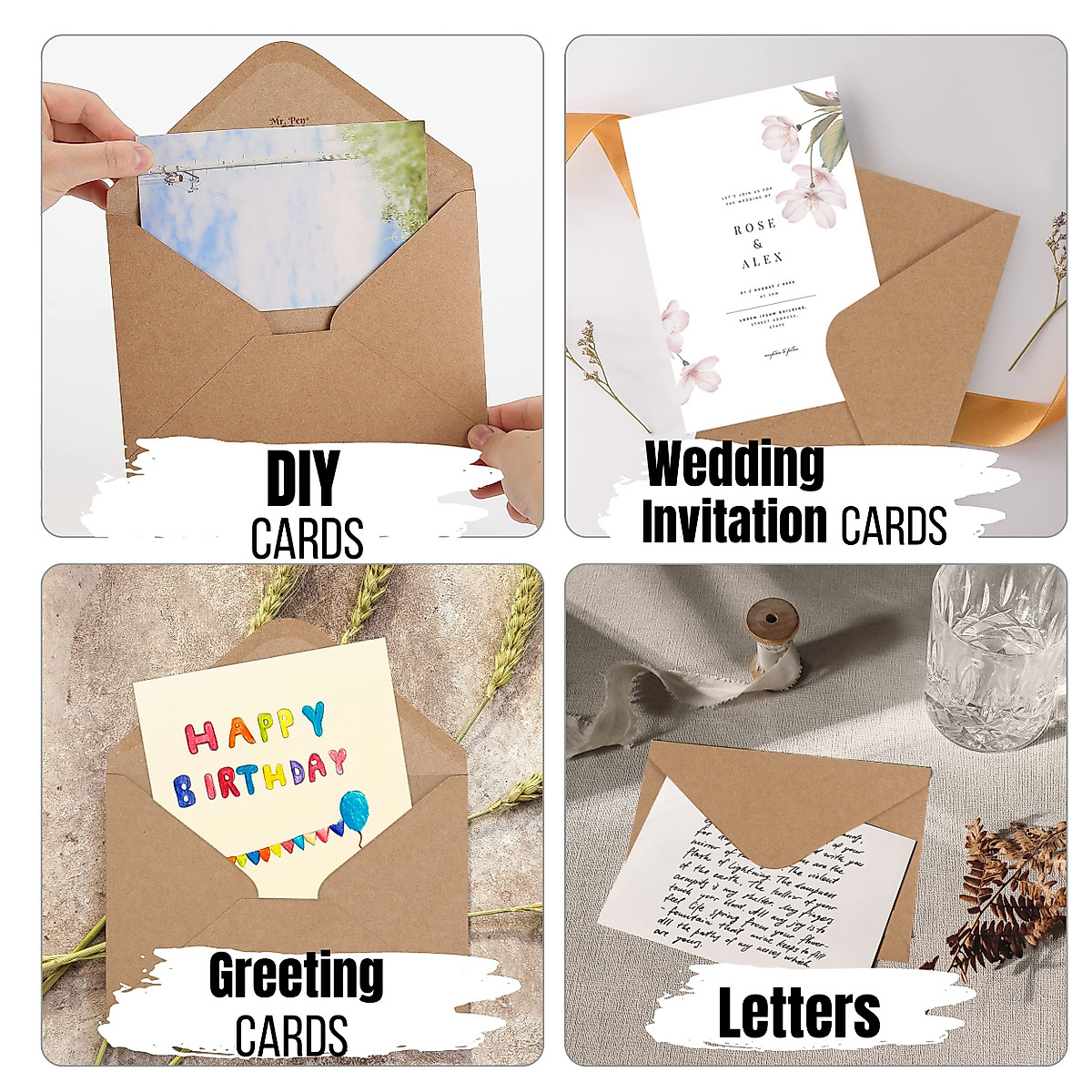 Mr. Pen- Kraft Envelopes, 39 Pack, 5 x 7 Inch, A7 Envelopes, Brown Envelopes, Card Envelopes, Kraft Paper Envelopes, Invitation Envelopes, Postcard Envelopes