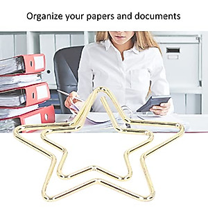 100Pcs Metal Paper Clips, Electroplating Golden Bookmark Marking Clips for School Office Personal Document Organizing(Star)