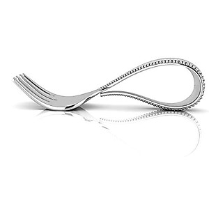 MiZa Sterling Silver Beaded Loop Spoon Fork Set