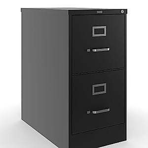 Staples 85988 2-Drawer Vertical File Cabinet Locking Letter Black 25-Inch D (25157D)