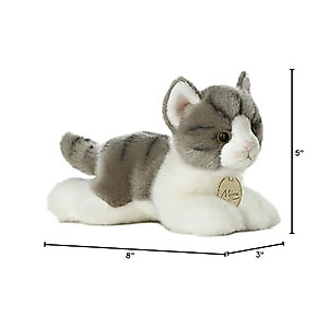 Aurora® Adorable Miyoni® Grey Tabby Cat Stuffed Animal - Lifelike Detail - Cherished Companionship - 8 Inches