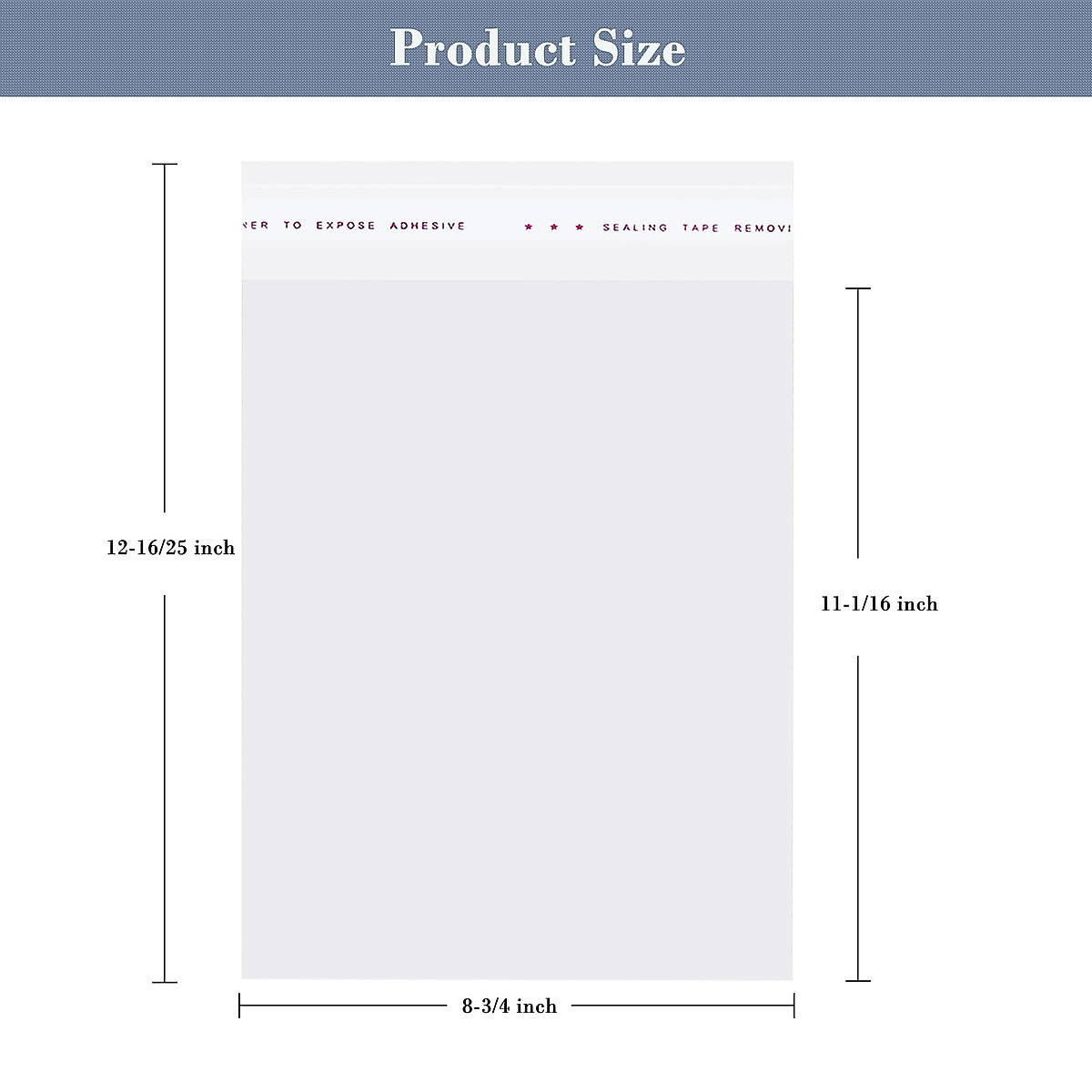 Miraclekoo 100Pcs 8-3/4 x 11-1/16 Inch Clear Self Sealing Cellophane Cello Bags Thick Plastic Sleeves - Fit 8.5x11 Inch Paper Photo Mats Envelopes Art Prints