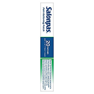Salonpas Pain Relieving Patch, 20 Count, for Back, Neck, Shoulder, Knee Pain and Muscle Soreness, 8 Hour Pain Relief