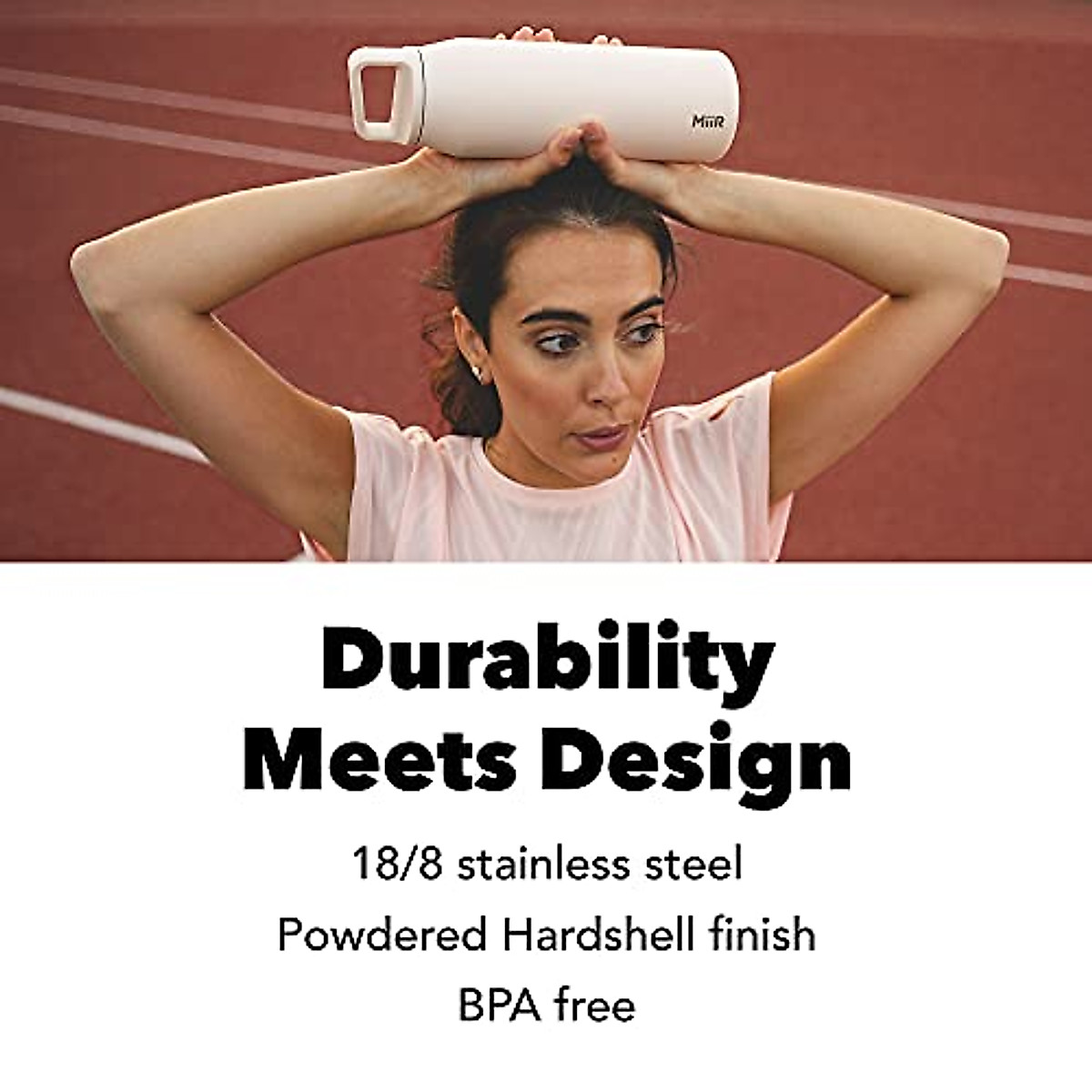 MIIR, Wide Mouth Water Bottle, Vacuum Insulated Leakproof, Stainless Steel Construction, White, 16 oz